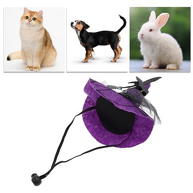 Eye-catching Pet Holiday Headdress for Halloween 5.12"x5.91" Purple 1 Pcs