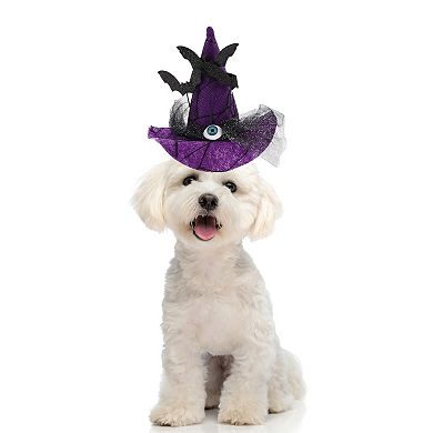 Eye-catching Pet Holiday Headdress for Halloween 5.12"x5.91" Purple 1 Pcs