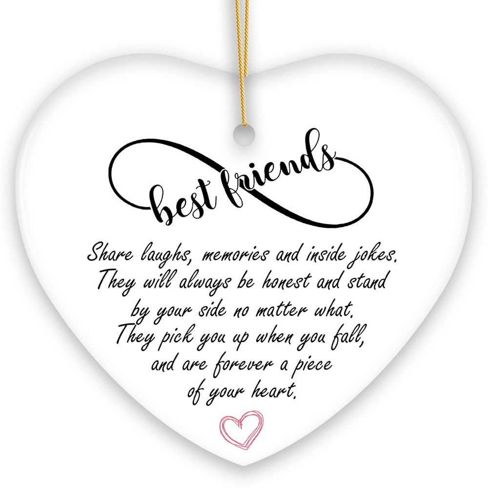 Best Friends are Forever a Piece of Your Heart Quote Christmas Ornament ...