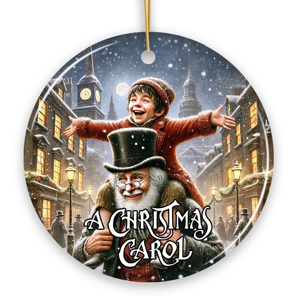Scrooge and Tiny Tim Ornament, A Christmas Carol Victorian Gift and ...