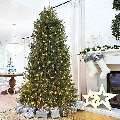 6ft Pre Lit Artificial Christmas Tree with Warm White Lights Green