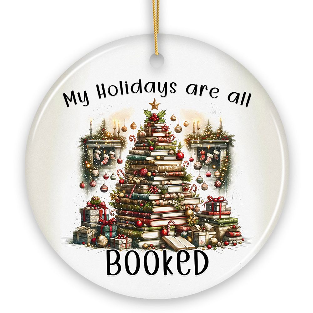My Holidays are all Booked Whimsical Christmas Ornament, Book Lover ...