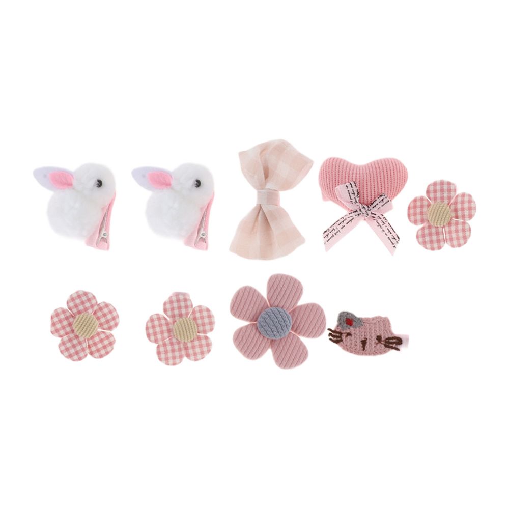 Fashion Cute Rabbit Hair Clips Hairdo Clips For Girls For Children 9 Pcs