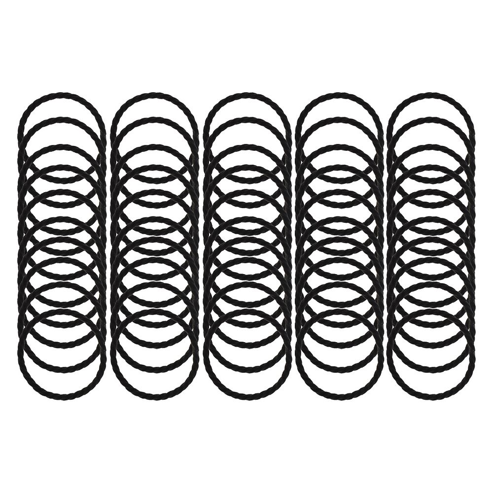 Spiral Pattern Hair Ropes Hair Ties for Women for Girls Black 50 Pcs