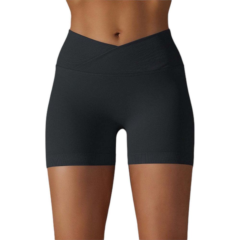 Women's Overlap Ribbed V-Waist Shorts