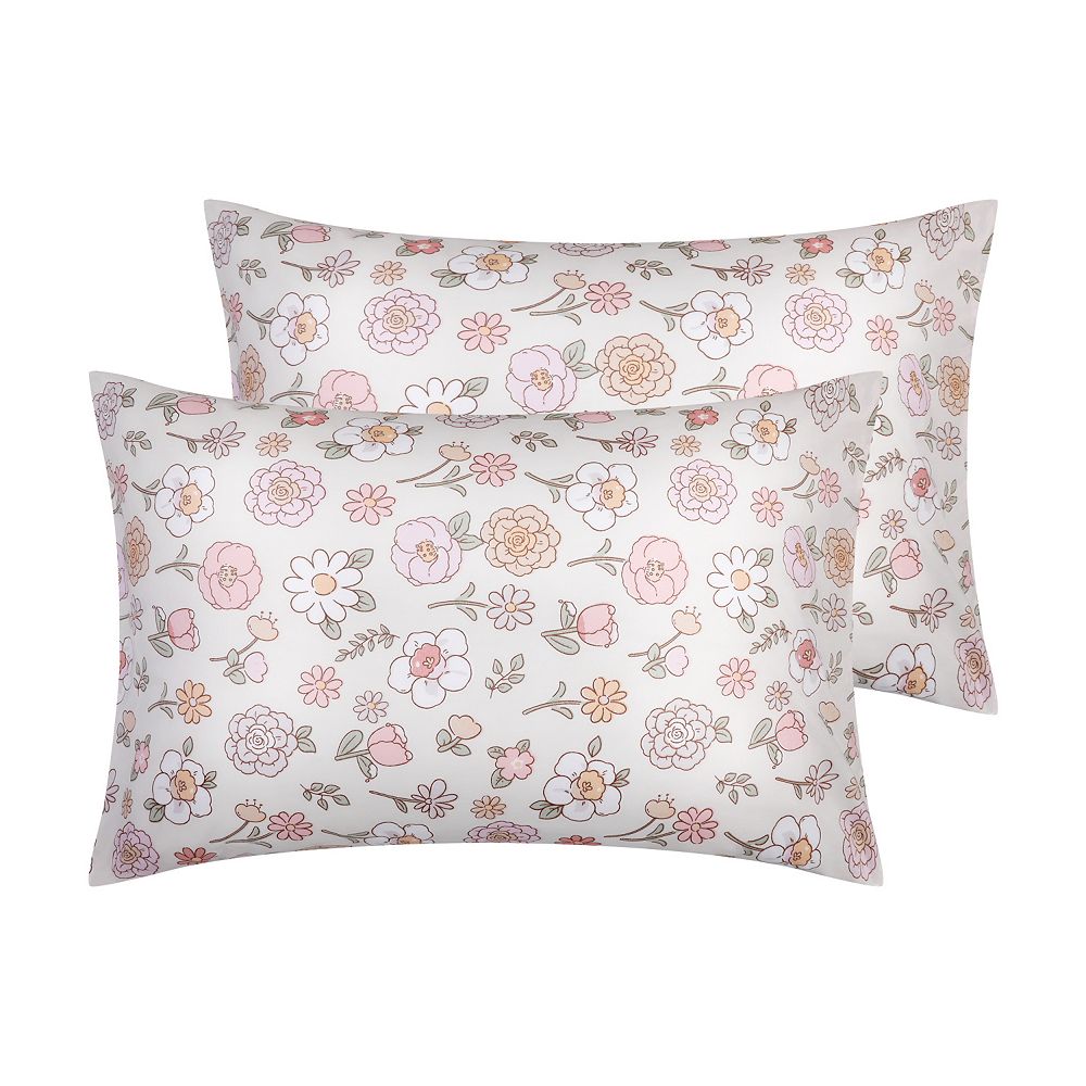 2 Pack Pillowcase With Envelope Closure, Floral Pillow Cases For Hair ...