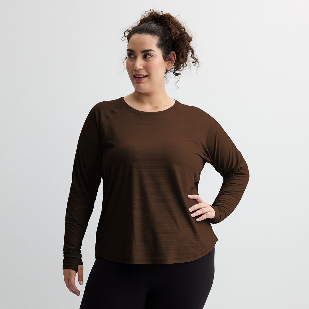 Plus Size Tek Gear® Mesh Long Sleeve T-Shirt