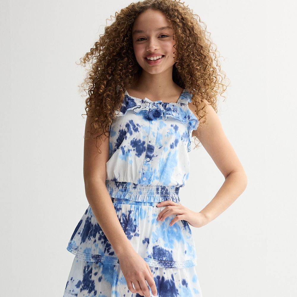 Girls 7-16 Limited Too Button Up Flutter Sleeve Tank Top