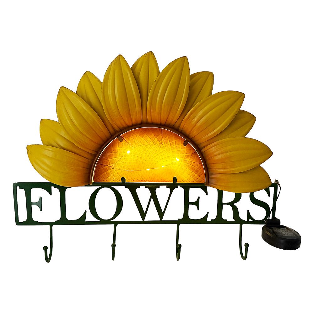 Crosslight Solar Sunflower "Flowers" Wall Hook Rack