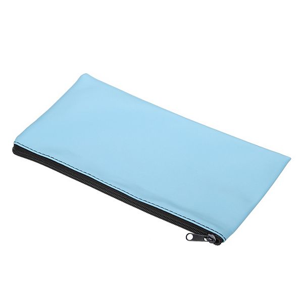 Waterproof Zipper Bag Leatherette Small Compact Bills Bank Deposit ...