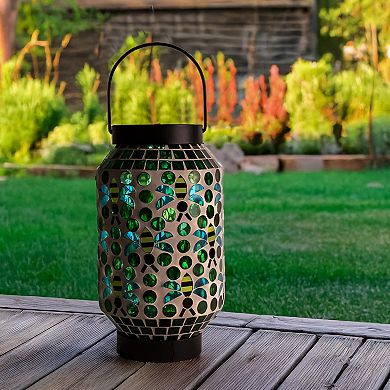 Home Essentials Bee Glass Mosaic Solar Lantern