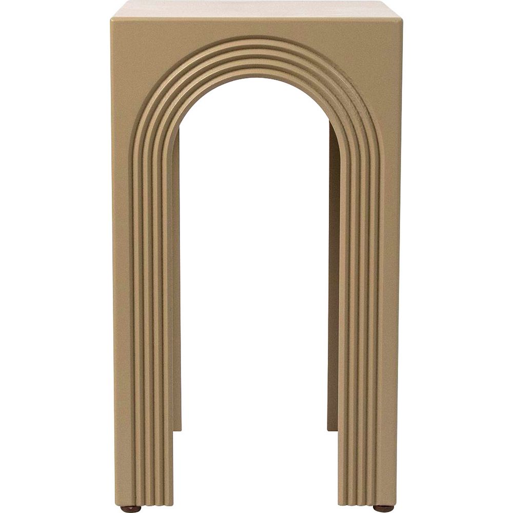 Nomad Home Tan Arched Wood Side Table