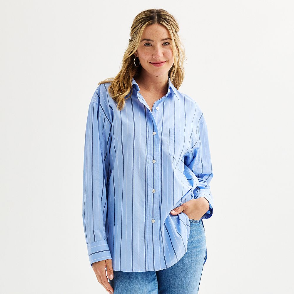 Women S Sonoma Goods For Life Oversized Boyfriend Shirt