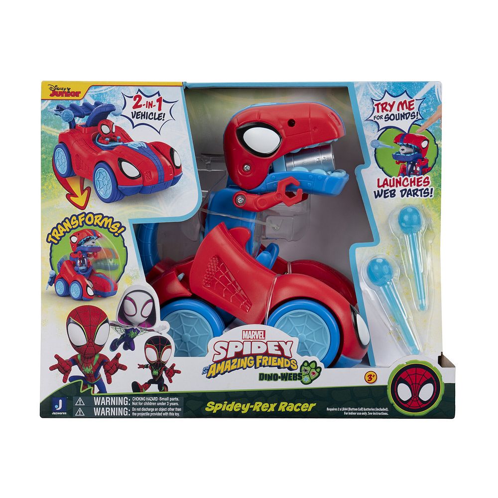 Spidey & Friends Spidey-Rex Racer Transforming Vehicle with Web Dart ...