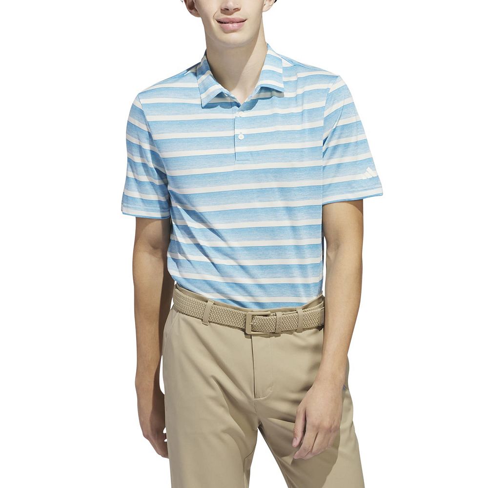 Men's adidas Two Color Stripe Golf Polo