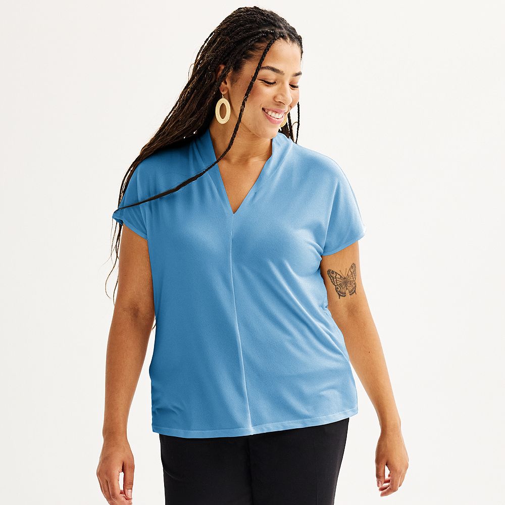 Plus Size Nine West Dolman V-Neck Top