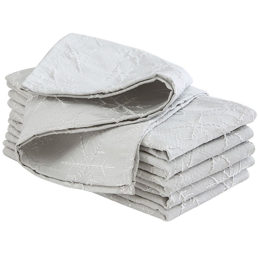 Laura Ashley Snowflake Raised Woven 6 pc Napkin Set