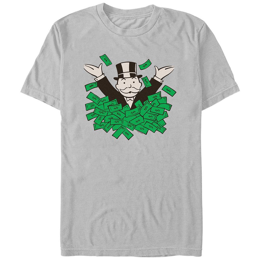 Men's Monopoly Mr. Monopoly In Money Pile Graphic Tee