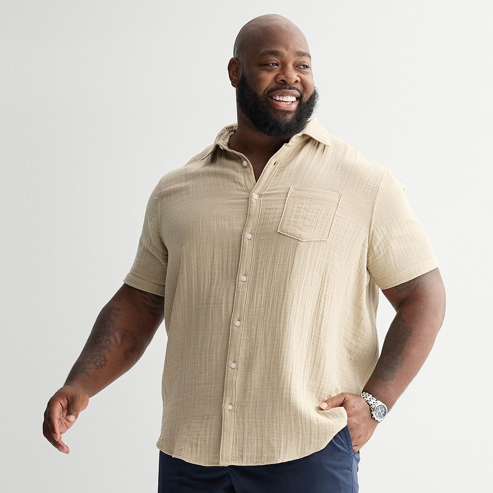Big & Tall Sonoma Goods For Life® Short Sleeve Perfect Length Shirt