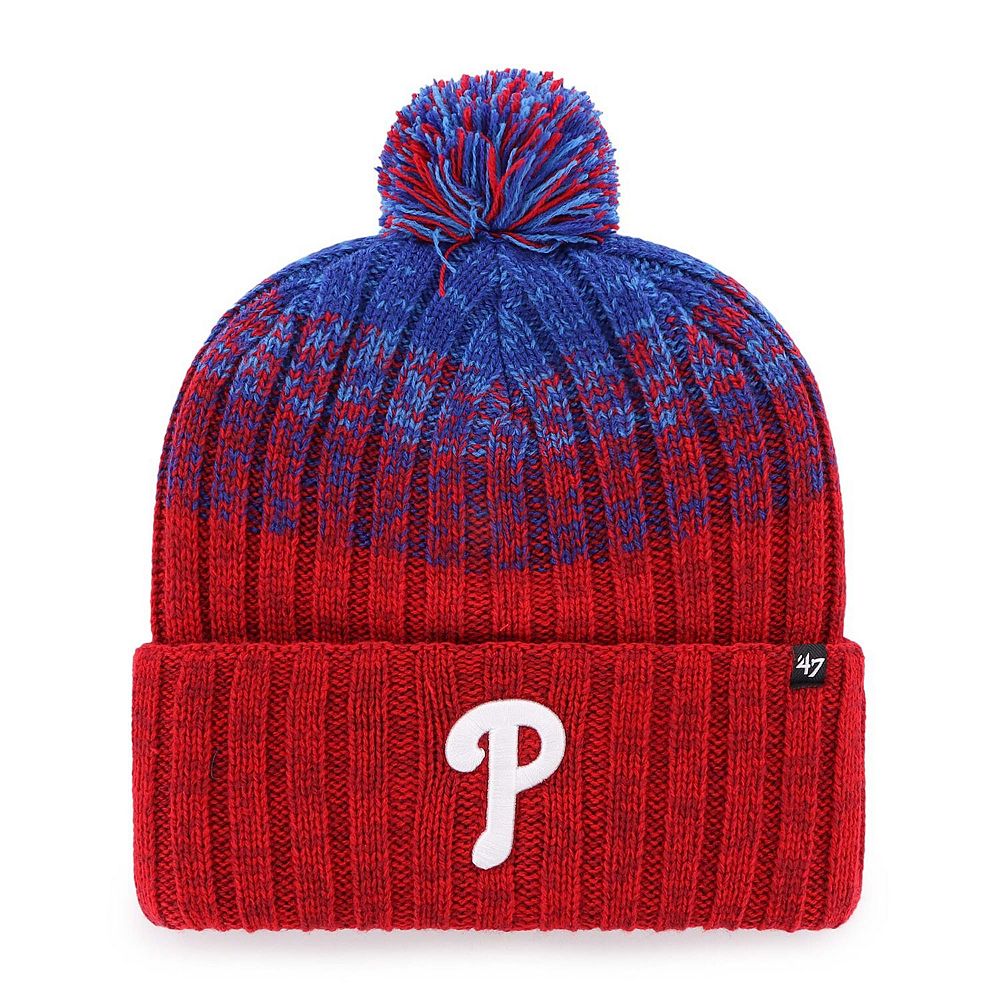 Youth '47 Red Philadelphia Phillies Cascade Cuffed Knit Hat with Pom