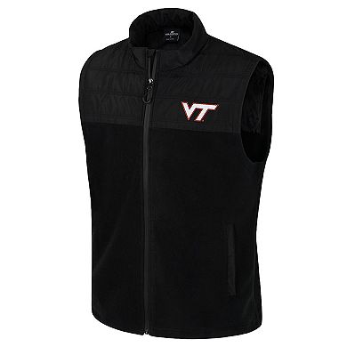 Men's Colosseum Black Virginia Tech Hokies Block The Sun Full-Zip Vest