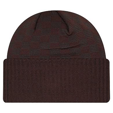 Men's New Era Brown Cleveland Browns Checkered Cuffed Knit Hat
