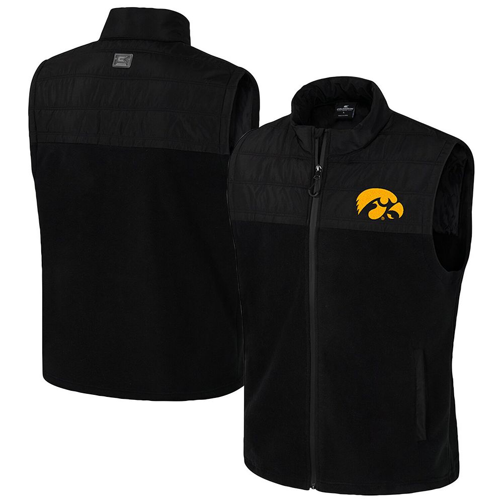 Men's Colosseum Black Iowa Hawkeyes Block The Sun Full-Zip Vest