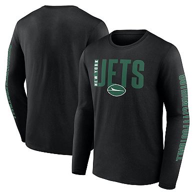 Men's Fanatics Black New York Jets Big & Tall Vision Long Sleeve T-Shirt