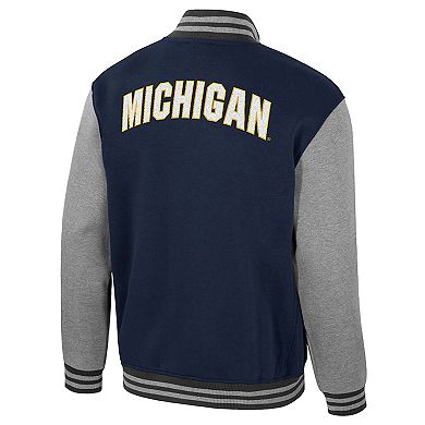 Men's Colosseum Navy Michigan Wolverines Ambi-Turner Full-Zip Varsity ...
