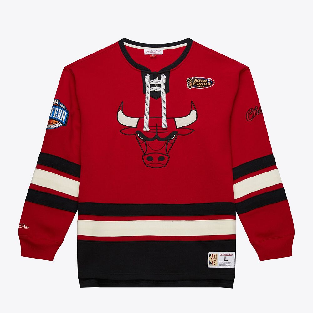 Men's Mitchell & Ness Red Chicago Bulls Hardwood Classics Heritage Lace ...