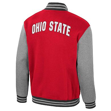 Men's Colosseum Scarlet Ohio State Buckeyes Ambi-Turner Full-Zip ...