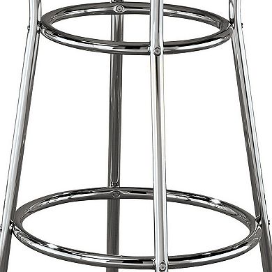42 Inch Round Bar Table, Ribbed Apron, Glossy Black Lacquer, Retro Style