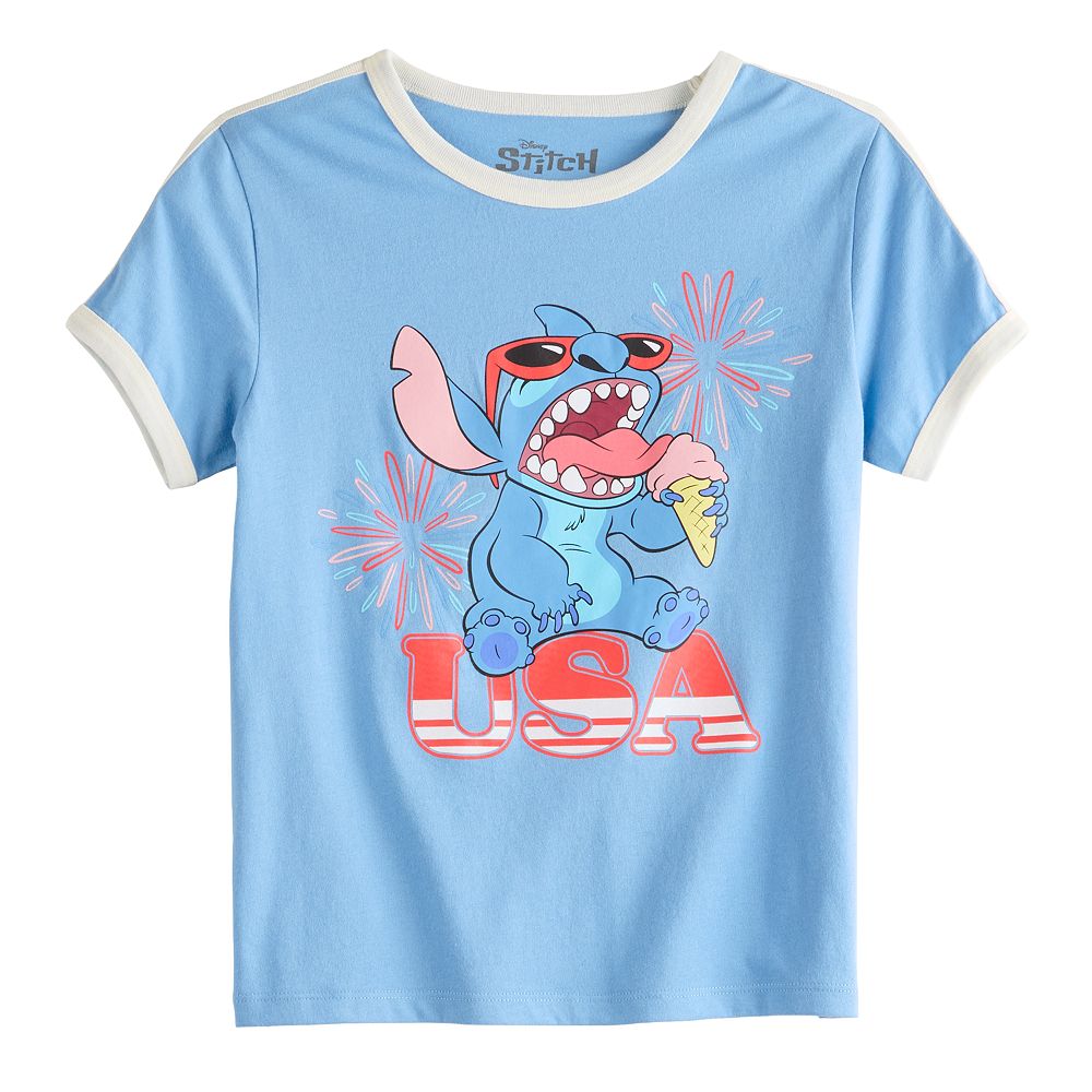 Disney's Lilo & Stitch Girls 7-16 Fireworks & Ice Cream "USA" Graphic Tee