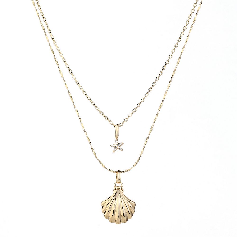 Forever Close 2-pc. 14k Gold Flash Plated Cubic Zirconia Starfish ...