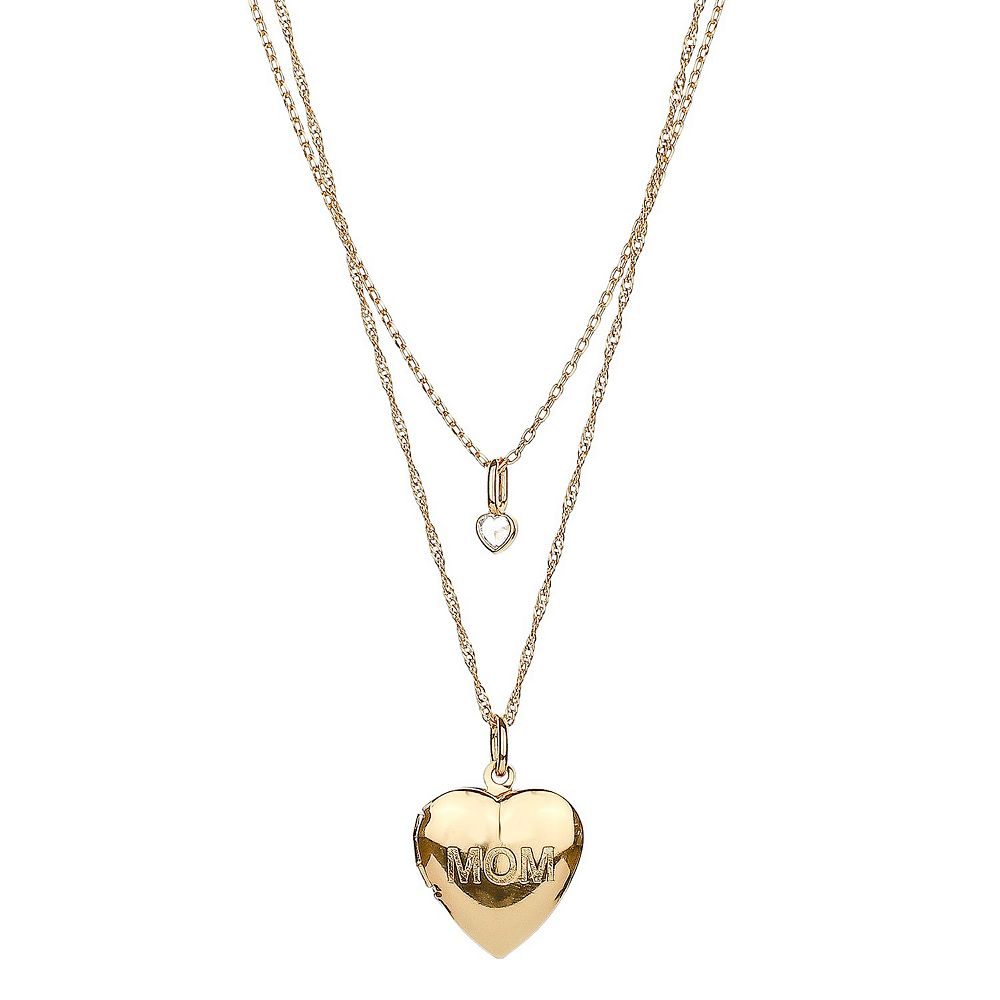 Forever Close 2-pc. 14k Gold Flash Plated Simulated Pearl & Mom Heart ...