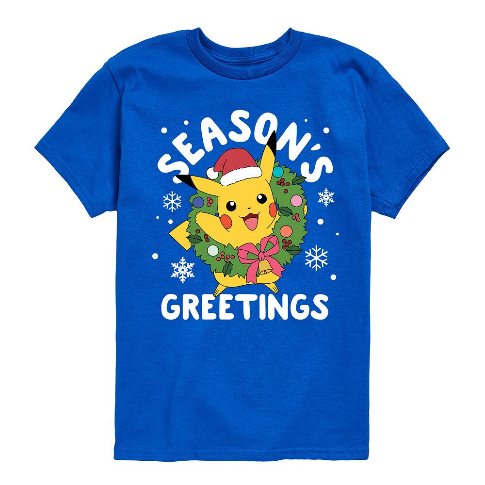 Boys 8-20 Pokémon Seasons Greetings Graphic Tee