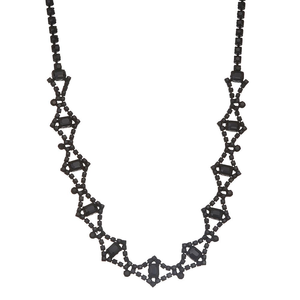 Simply Vera Vera Wang Jet Tone Stone Collar Necklace