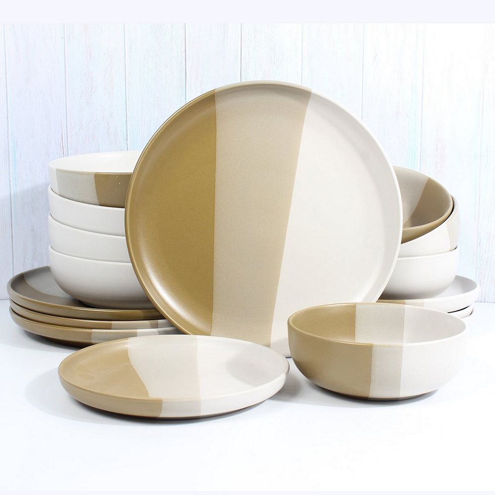 Godinger Silver Piermont Grey 16-Piece Dinnerware Set, Service for 4