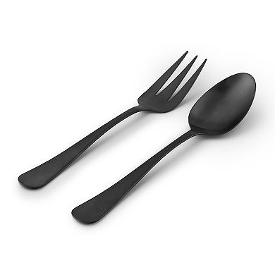Godinger Silver Masa Mirrored Black Salad Serving Set