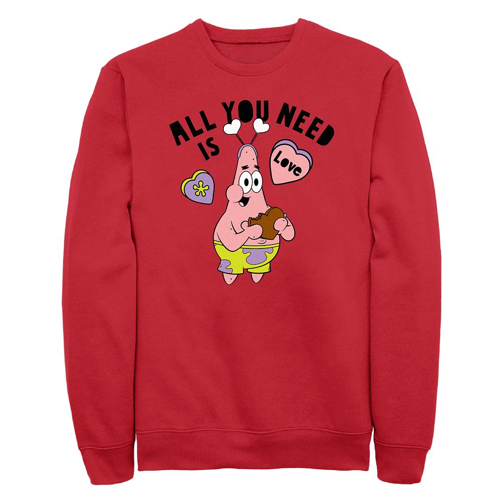 Men's SpongeBob SquarePants Patrick All You Need Is Love Graphic Fleece