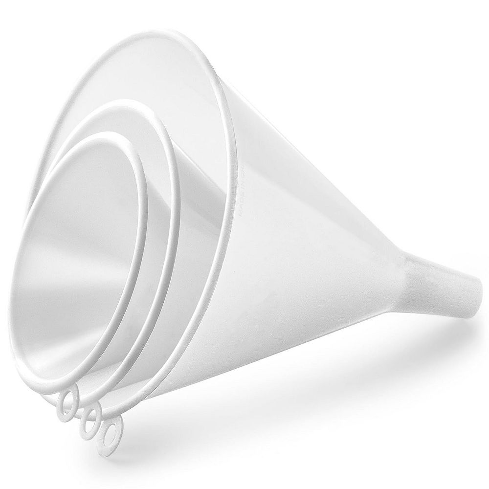 Zulay 3-Pieces Plastic Funnel Set - Large, Medium, and Small Kitchen ...