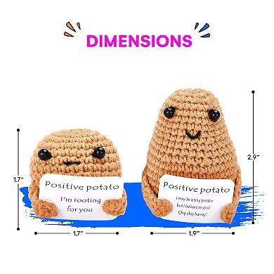 Neliblu Positive Potato, Knitted Brown Emotional Support Potatoes, Set of 2