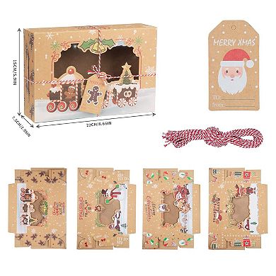 24 Pack Christmas Cookie Boxes, Foldable Treat Box with Window, for ...