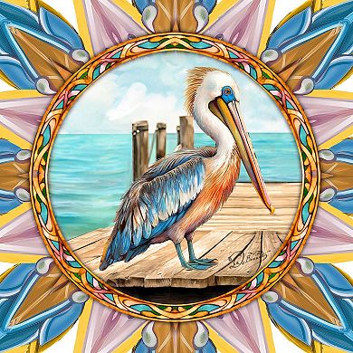 Coastal Pelican Star Tree Topper Wooden Decor by G. Debrekht