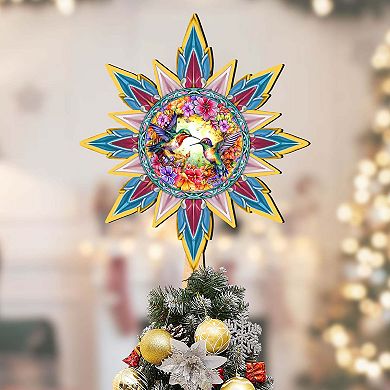 Hummingbird Heaven Star Tree Topper Wooden Decor by G. Debrekht
