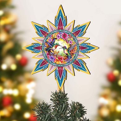 Hummingbird Heaven Star Tree Topper Wooden Decor by G. Debrekht