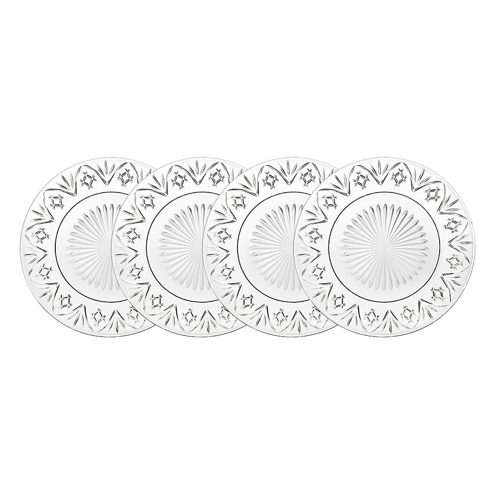 Godinger Silver Dublin Crystal Dinner Plate 4 Piece Set