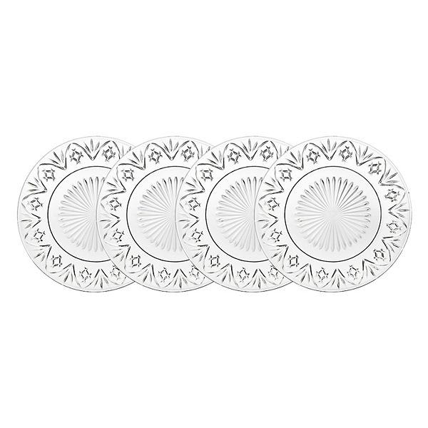 Godinger Silver Dublin Crystal Dinner Plate 4 Piece Set