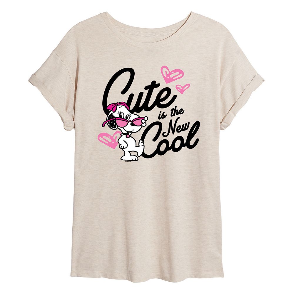 Juniors' Peanuts Belle Cute Is The New Cool Oversized Tee