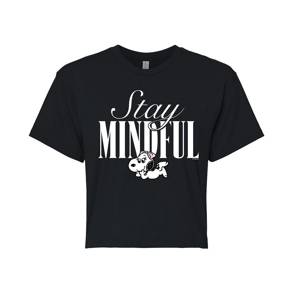 Juniors' Peanuts Belle Stay Mindful Cropped Tee